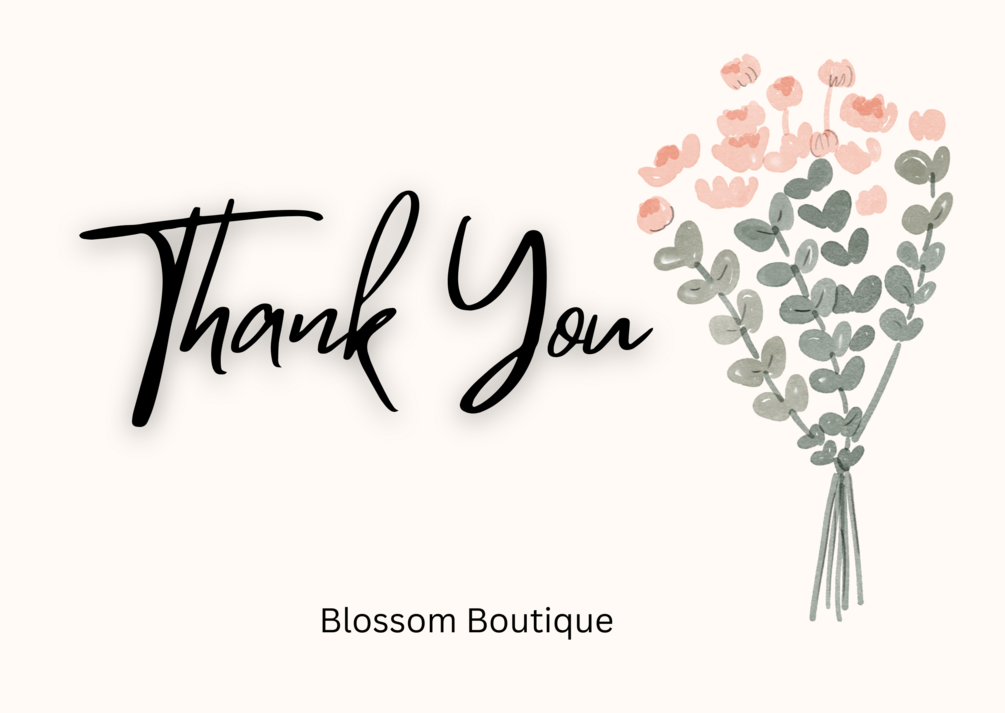Flower Thank You Card Template, Thank You Card Printable, Thank you ...
