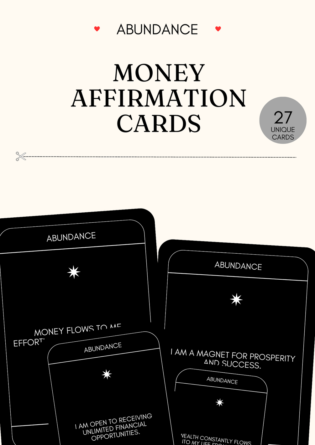 Printable Affirmation Cards for Money Abundance