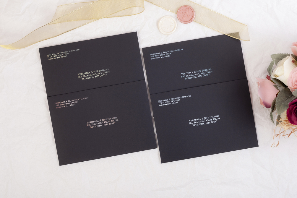 Address Printed Envelope, Foil Press Mailing Envelope, Elegant Invite ...
