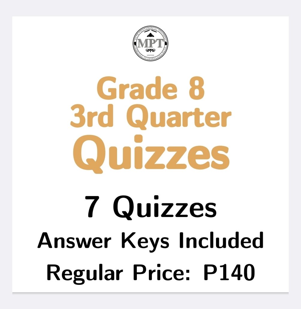 Third Quarter Quizzes with Solutions