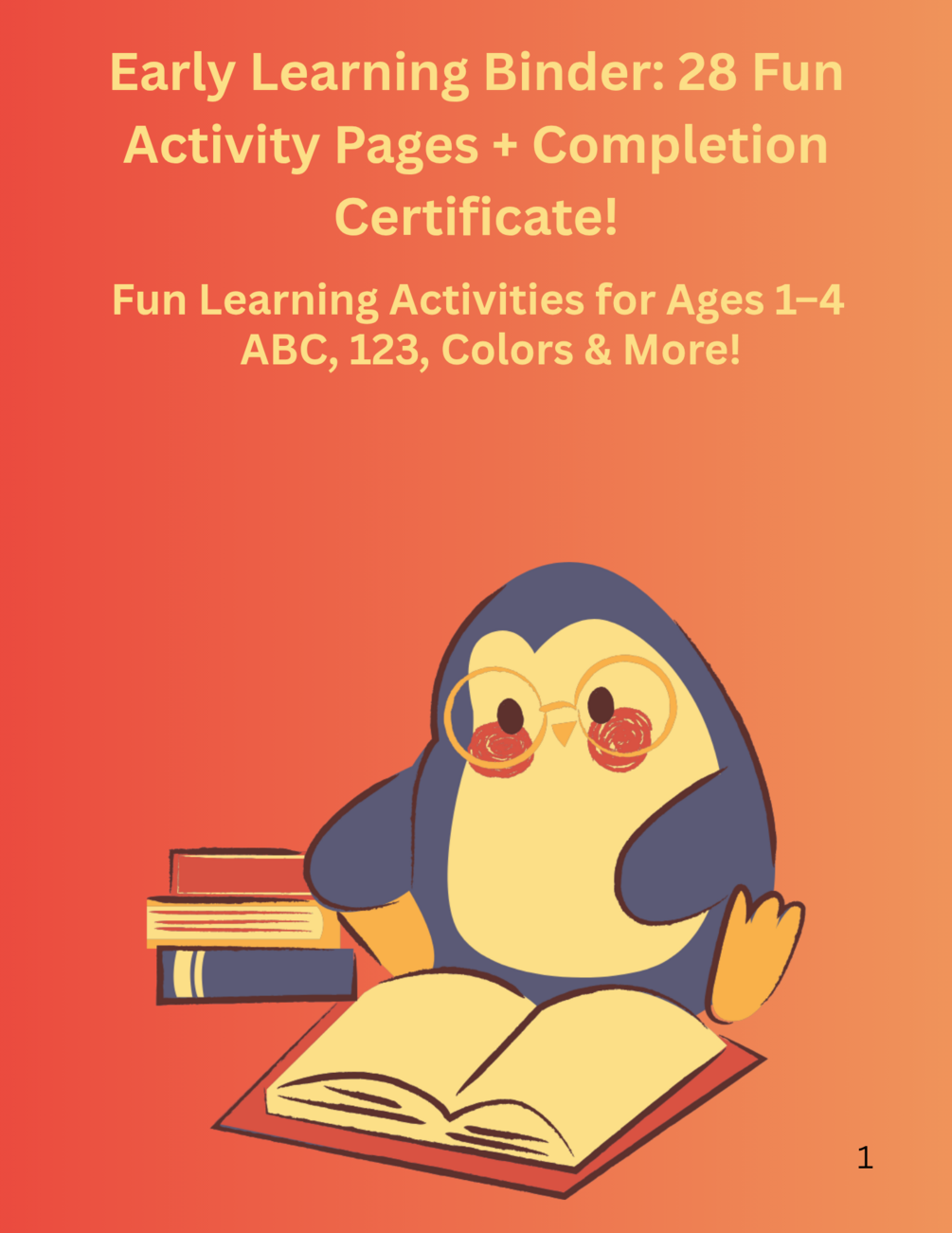 Early Learning Binder: 28 Fun Activity Pages + Certificate