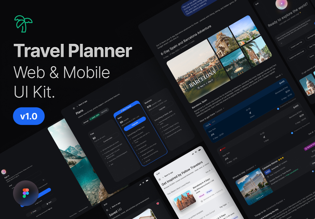 AI-Powered Travel Planner - Web & Mobile UI Kit.v1.0