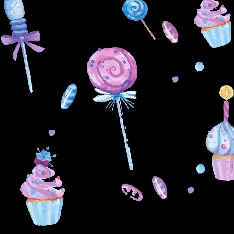 handdrawn 2D animated floating candy motion graphic