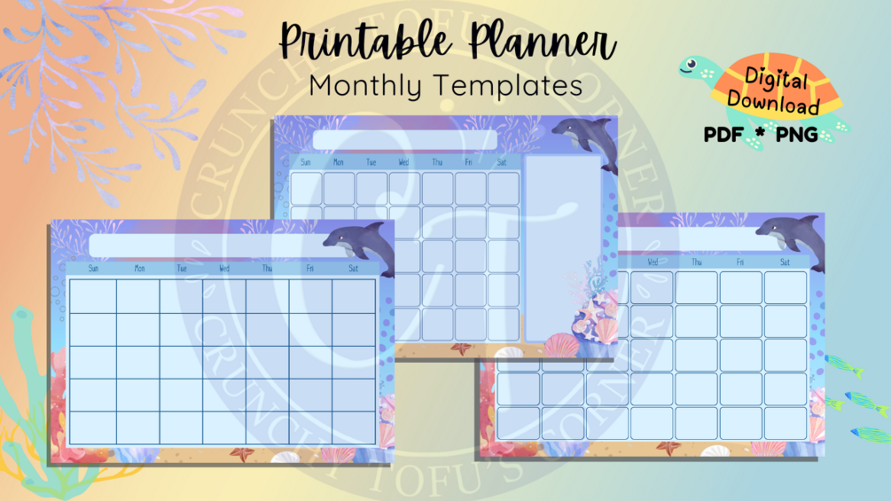 Printable Planner: Monthly, Weekly, and Daily Templates (Ocean 2)