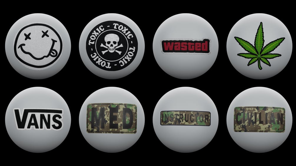 Embroidery and leather Patches for substance painter