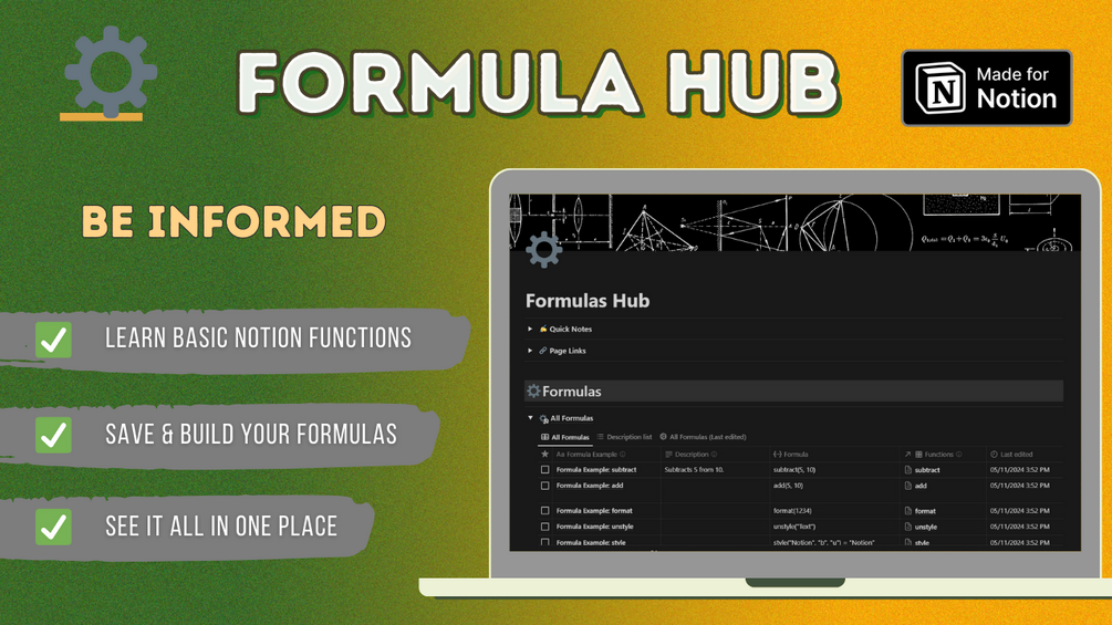 Complete Notion Formula Hub