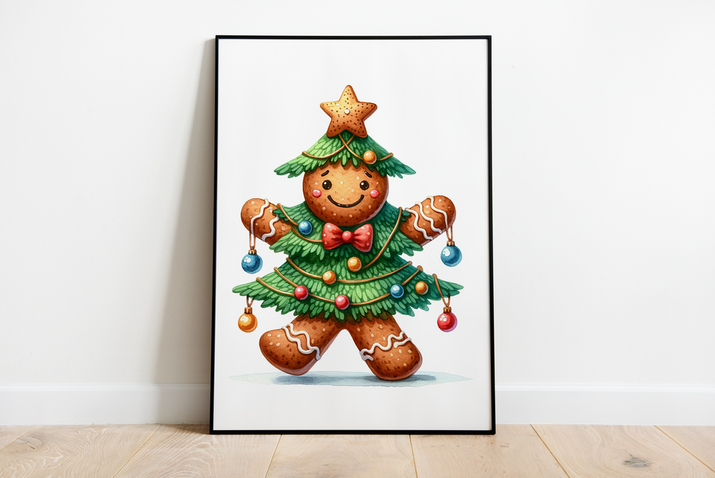 Gingerbread Christmas Tree Poster