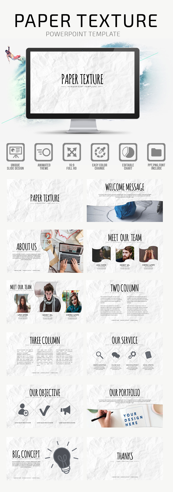 Premium Business Slide - Paper Texture