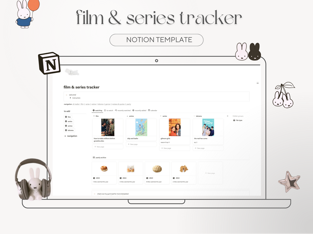 film & series tracker notion template