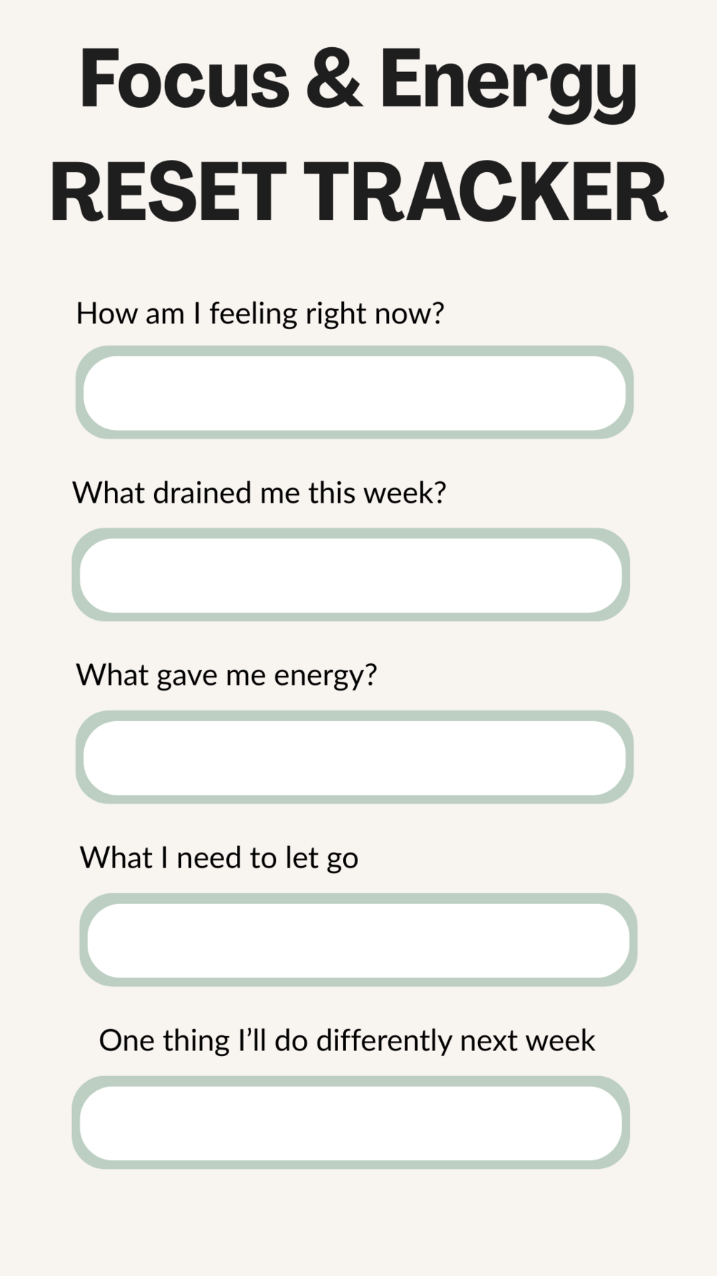 Focus & Energy Reset Tracker