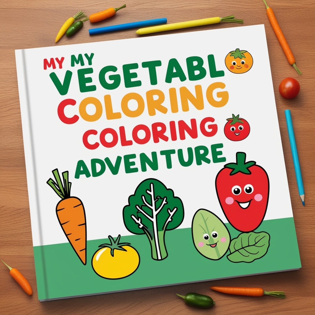 Best Educational Coloring book featuring 10 different vegetables