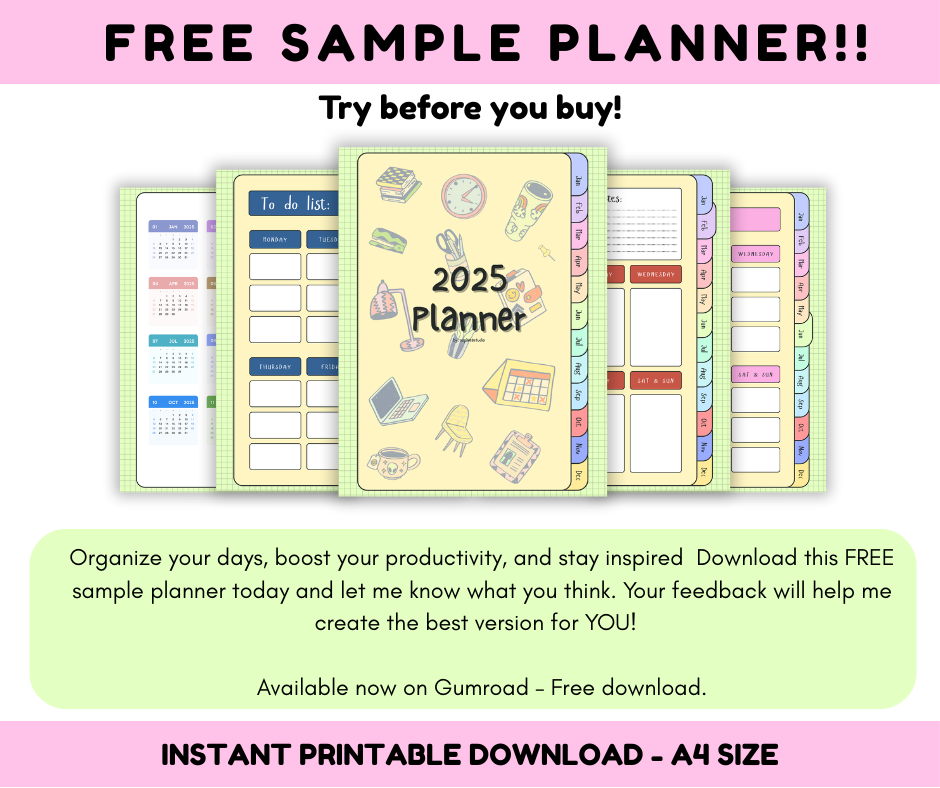 FREE SAMPLE 2025 PLANNER