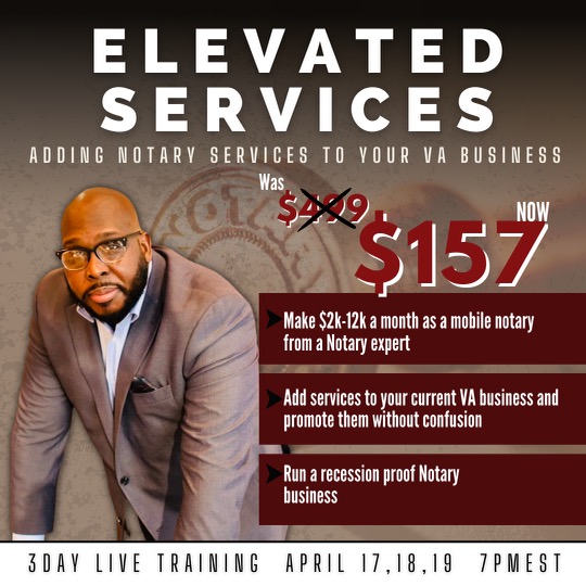 Elevated Services- Add Notary to your Virtual Assistant Skill set today! - Annalisa Abell