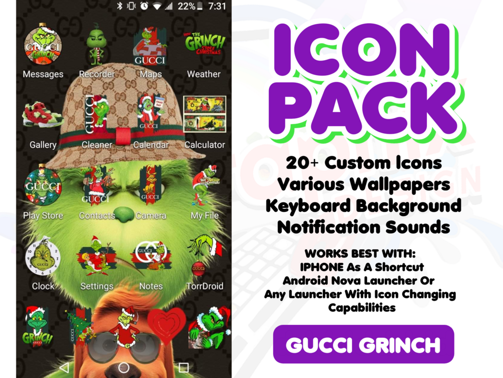Gucci Grinch Icon Pack