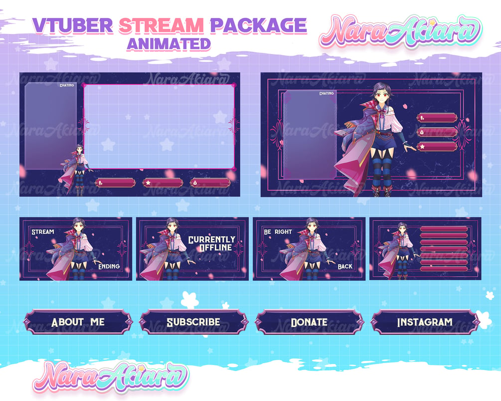 Transform Your Channel with the Overlay Purple Girl Stream Package