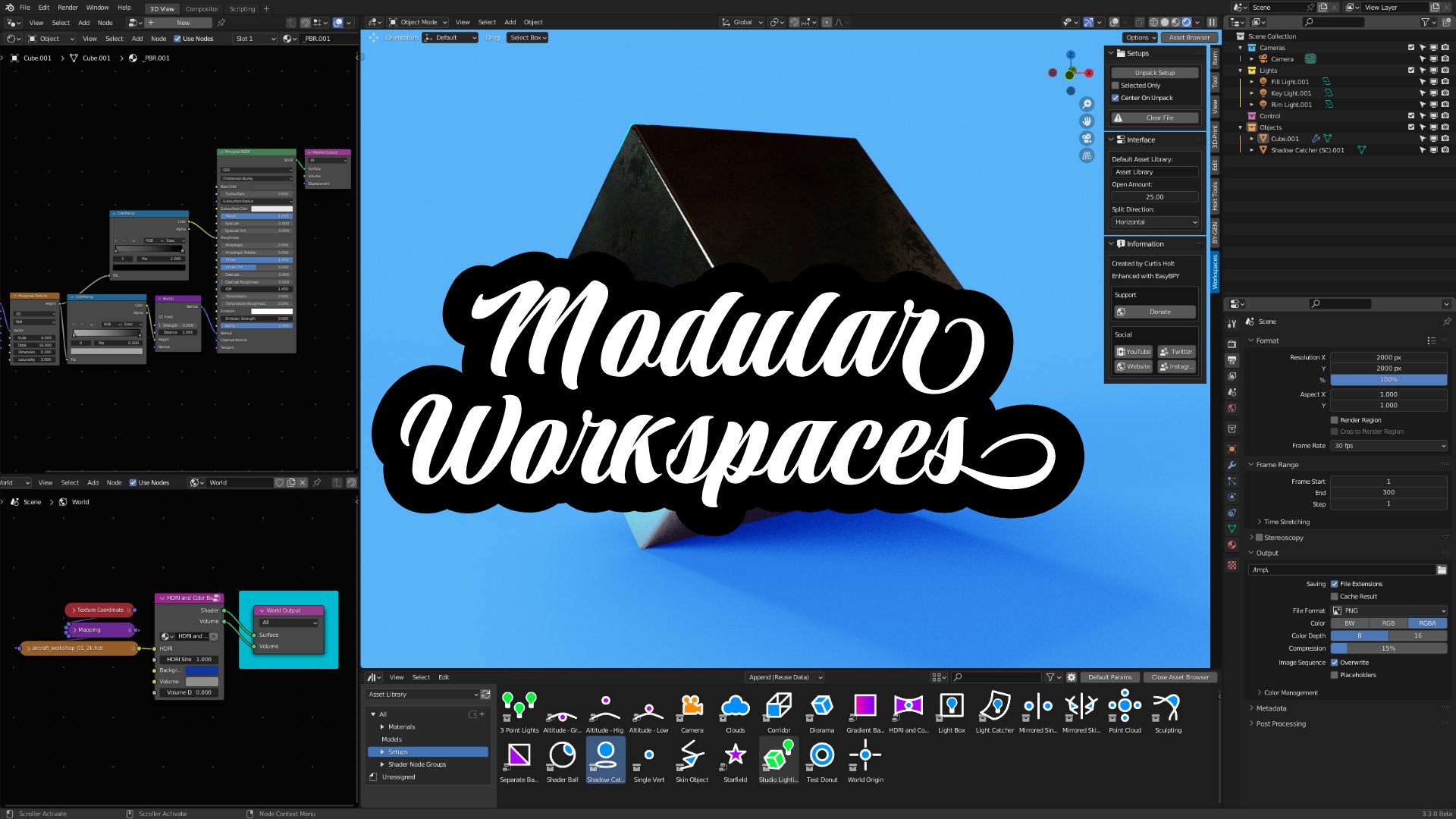 🎉 NEW Blender Addon: Modular Workspaces! - Curtis Holt