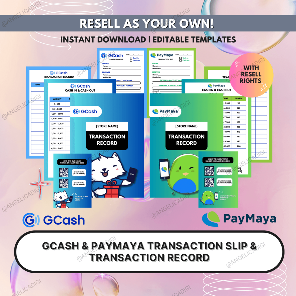 Gcash and Paymaya slip and transaction record | BEST SELLER! | Editable ...