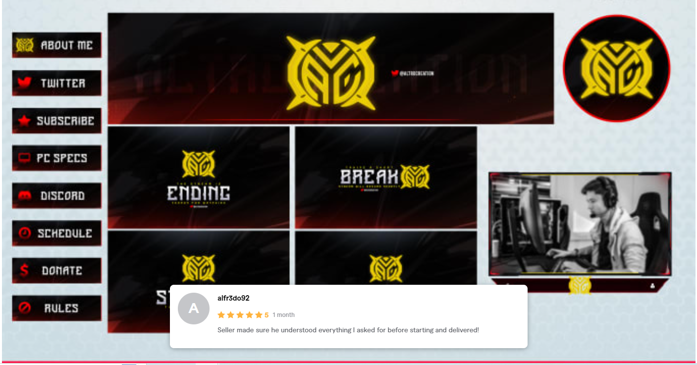 I will create a professional twitch overlay stream package