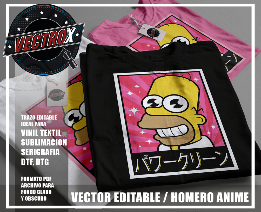 Vector Editable - Homero Anime