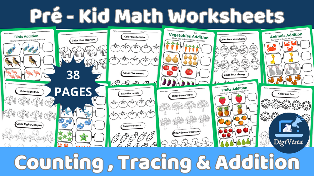 Pré - Kid Math Work Sheets