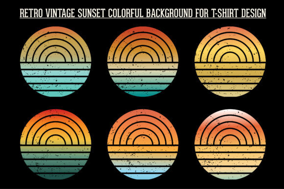 Vintage Retro Sunset Bundle SVG