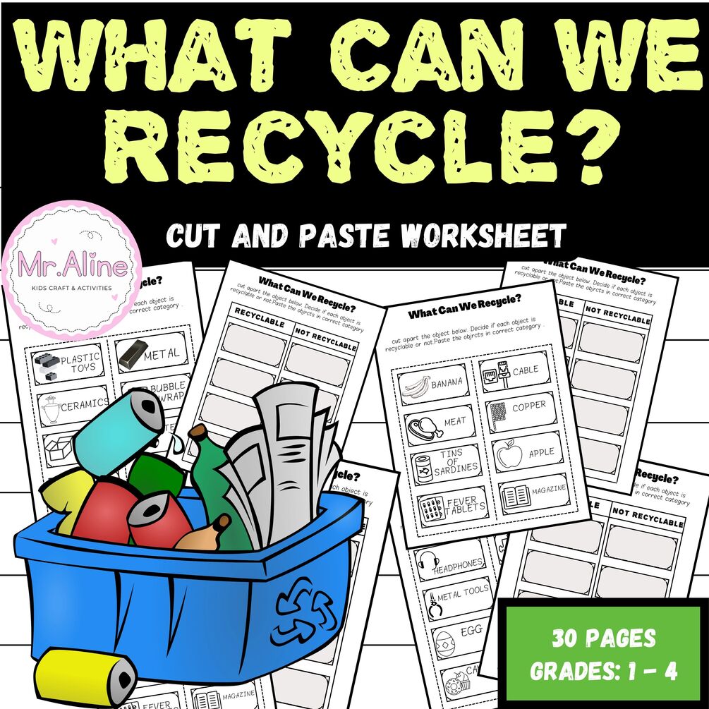 What Can We Recycle? Recycling Worksheet for Kids