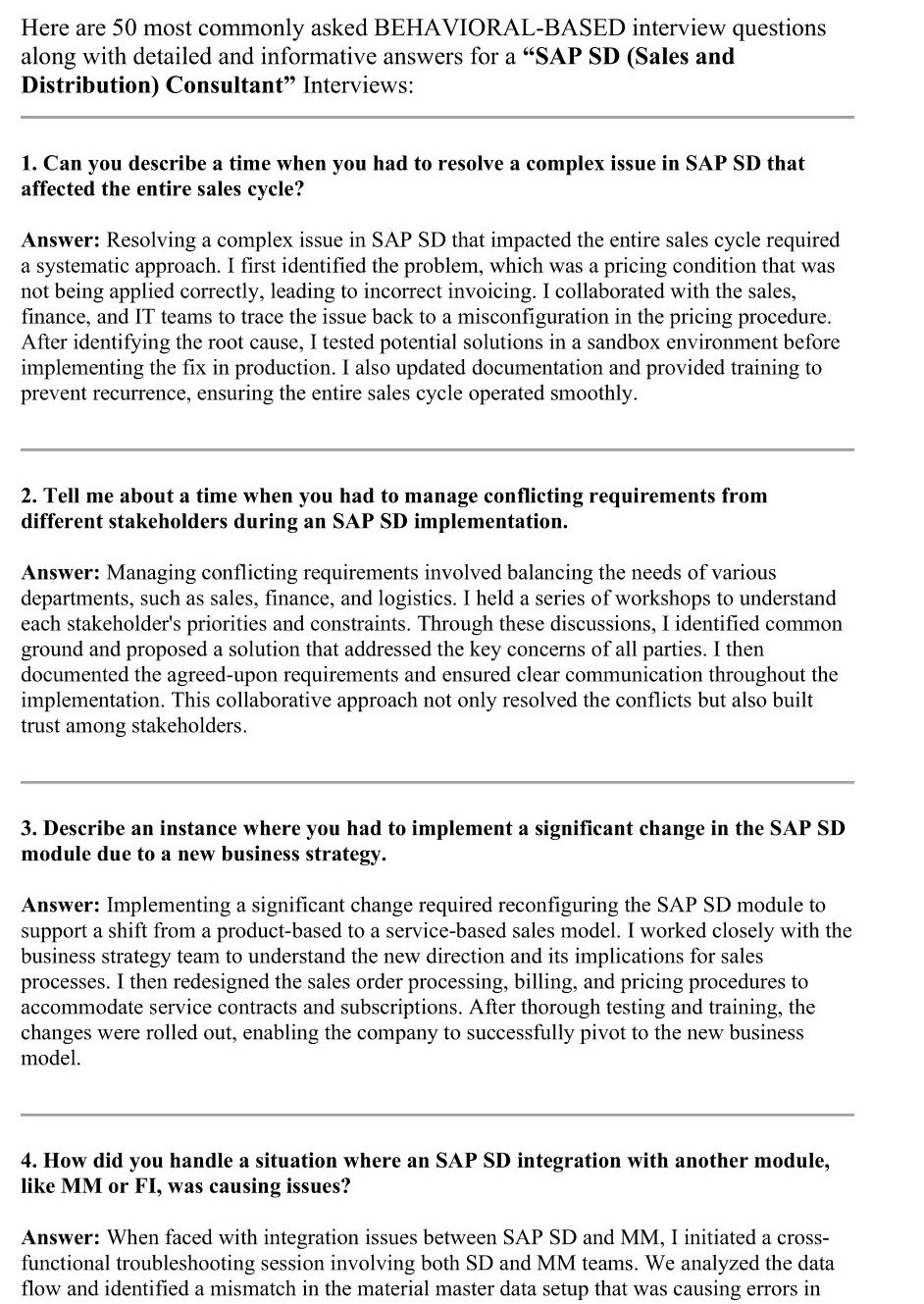 8 PDFs containing ALL Types of Most Asked Interview Q&A (Scenario-Based ...