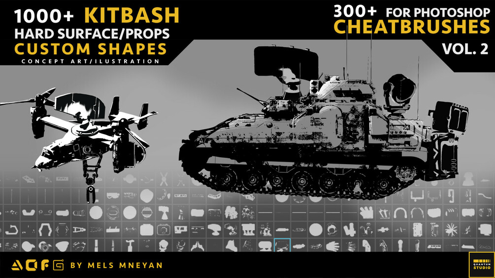 800+ Hard Surface Custom shapes (300+ CHEATBRUSHES)