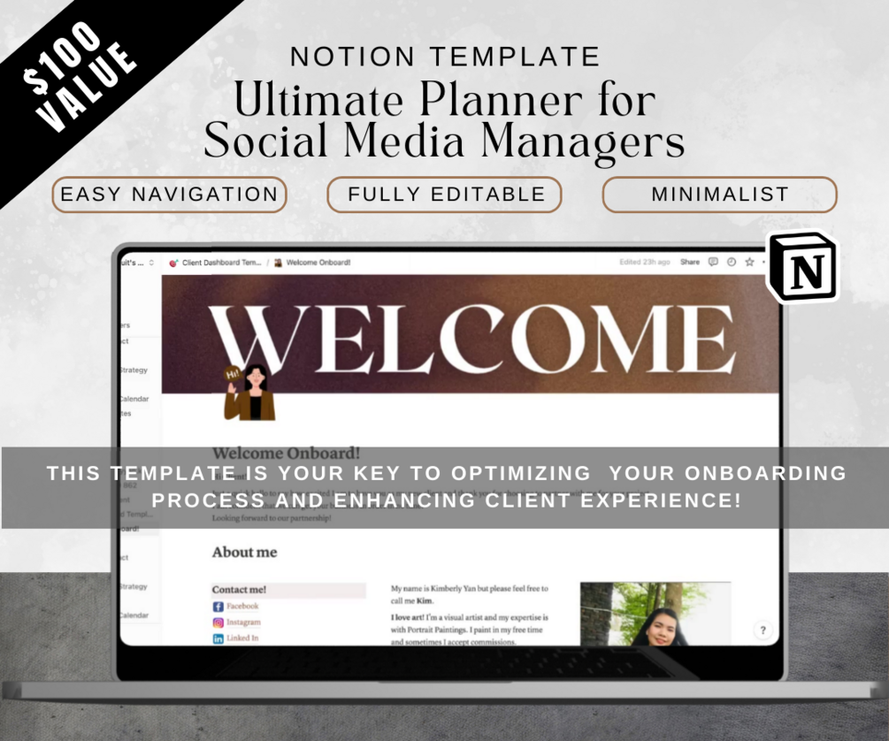 Ultimate Client Onboarding Notion Template for Social Media Managers