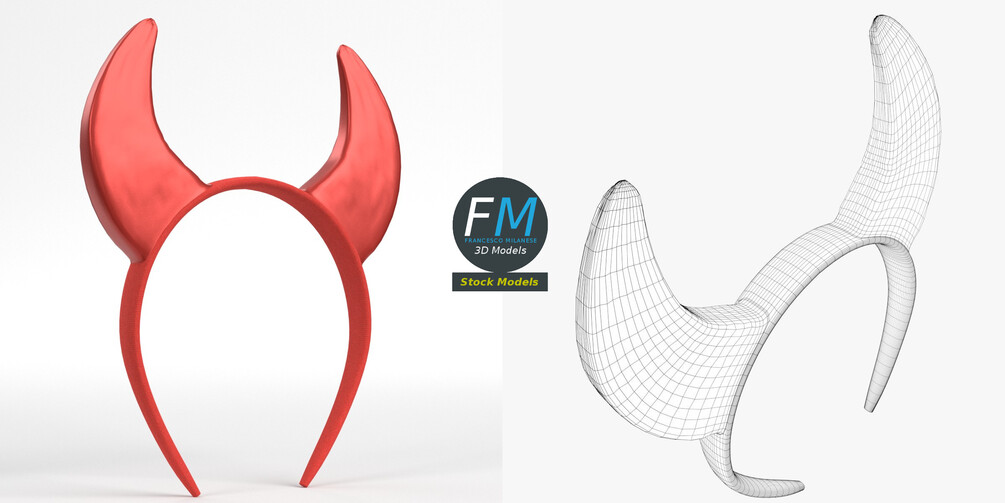 3D MODEL - Devil headband