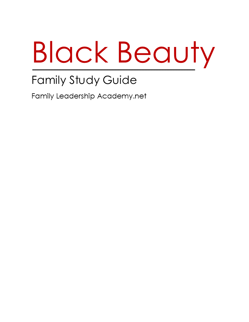 Black Beauty Study Guide