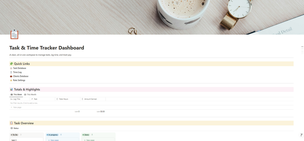 VA Task & Time Tracker Dashboard