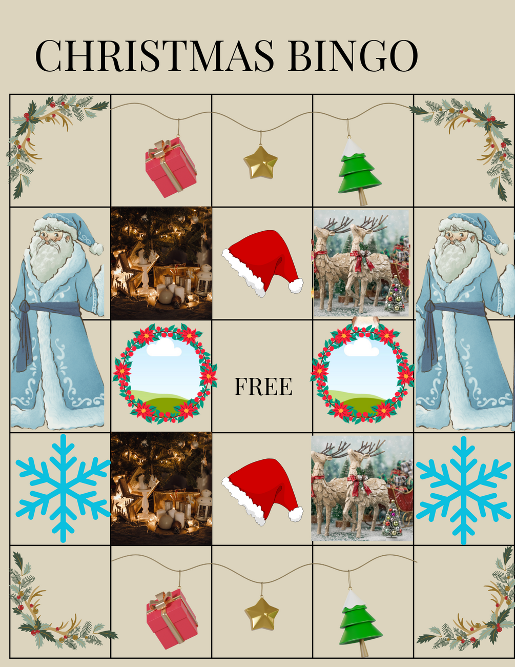 PRINTABLE CHRISTMAS BINGO