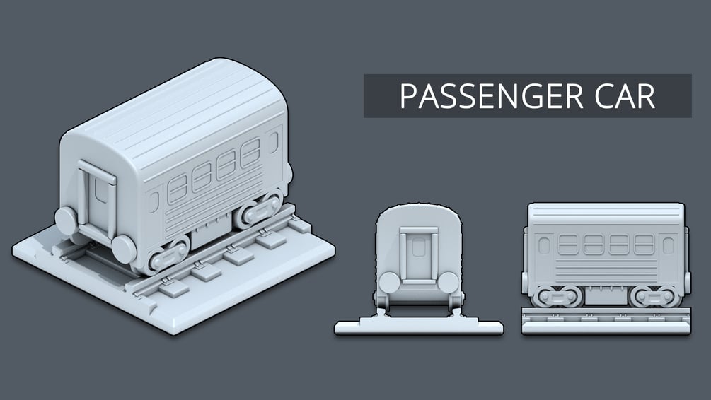 Passenger Car - STL files for 3D printing - Trains & Rails World - STL ...