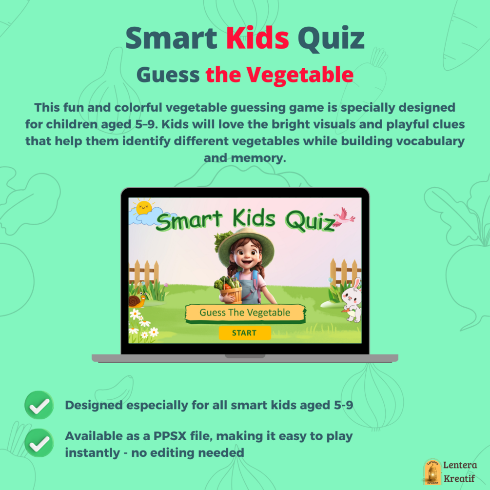 Smart Kids Quiz – Guess the Vegetable (Ages 5–9) | Fun Educational PPSX ...
