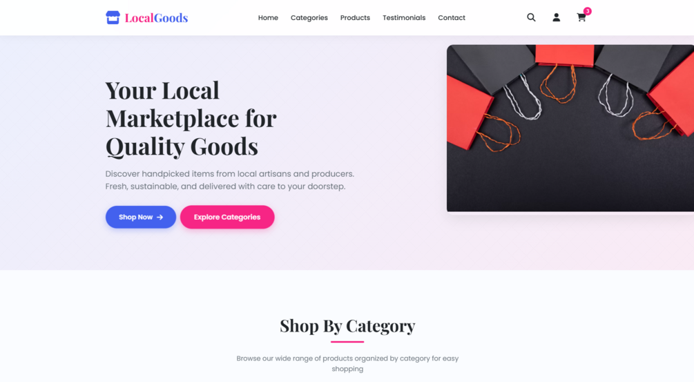 Pro Shop Web Template - responsive -Landing page
