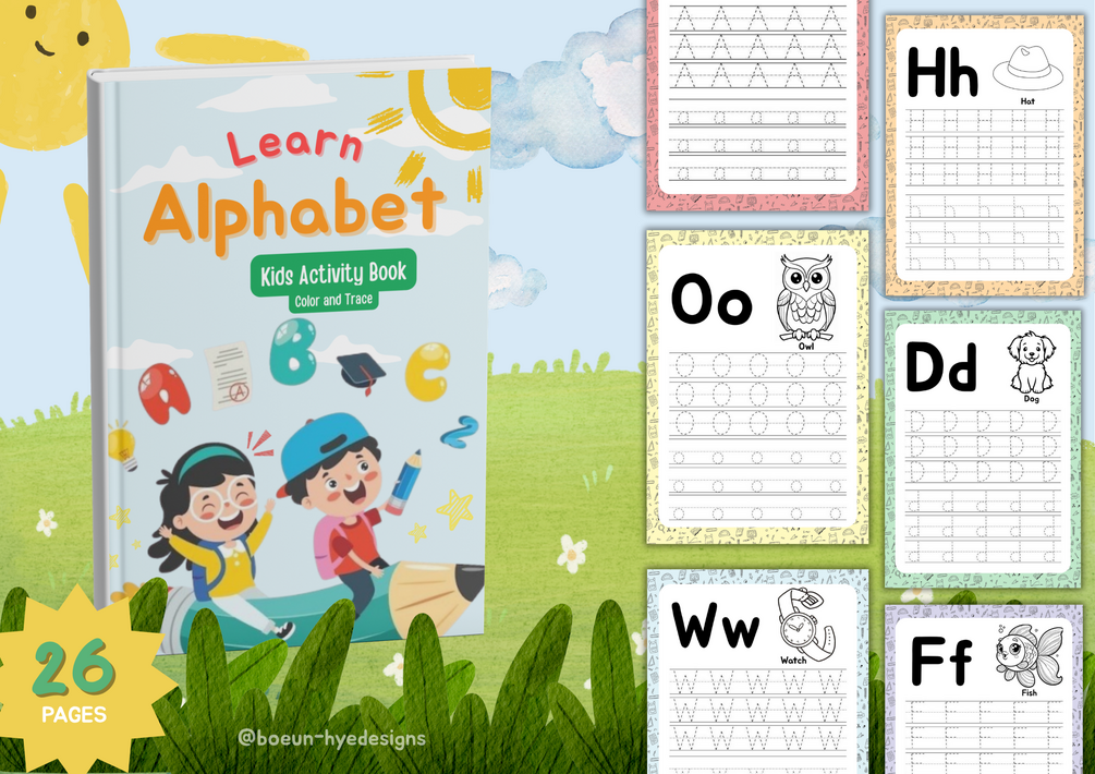 ALPHABET TRACING & COLORING WORKBOOK (A-Z) | Printable PDF for Kids ...