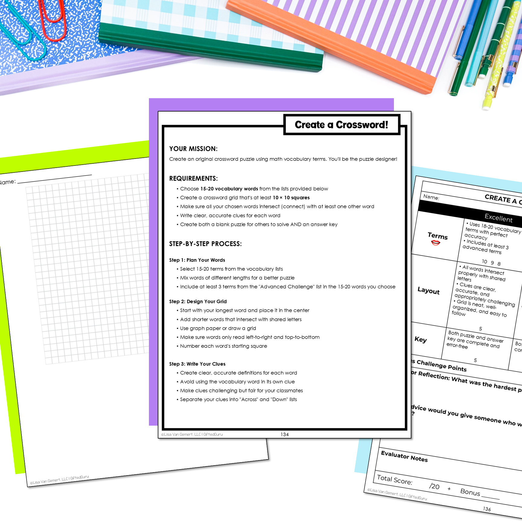 Math Vocabulary Activities and Games 4th and 5th Grade Depth and Complexity