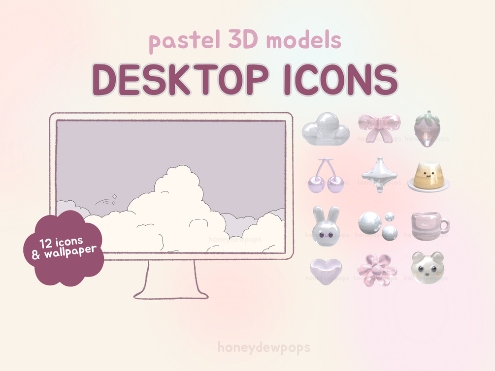 3D Pastel Desktop Icons Pack