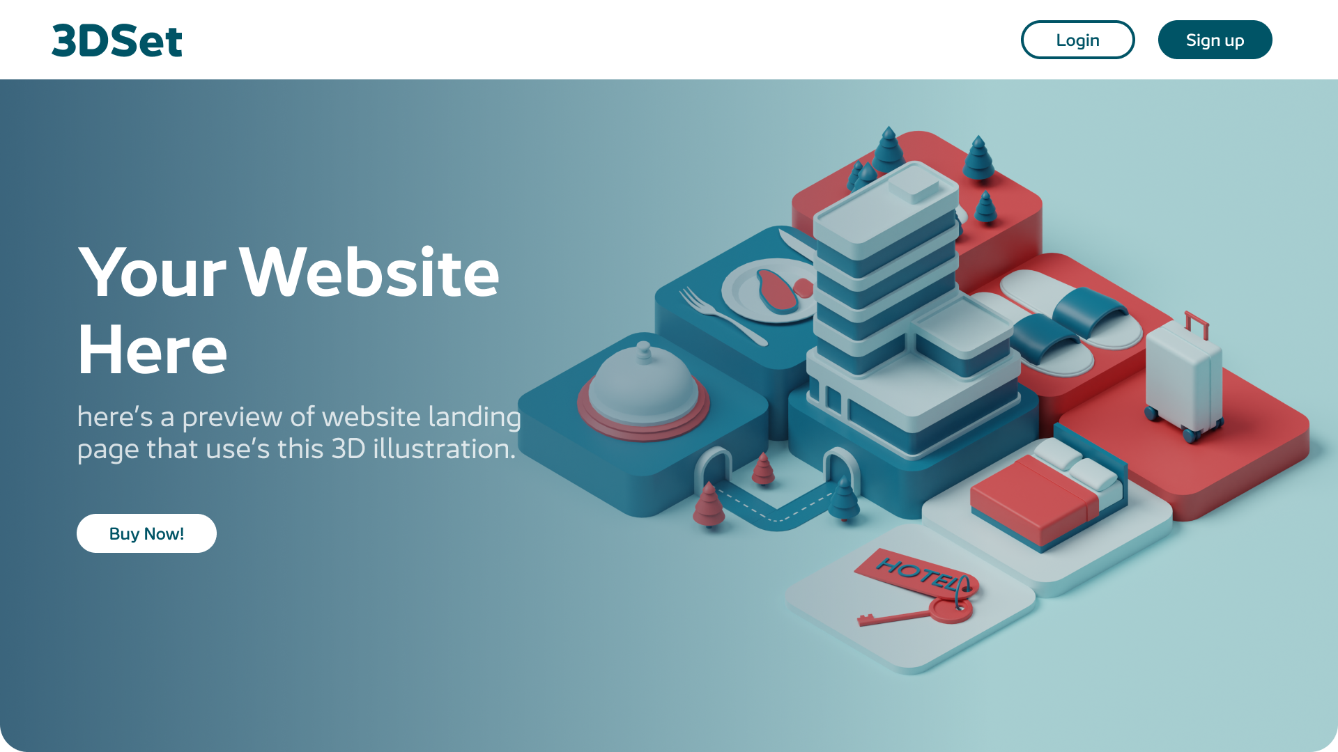 3D Isometric Building Set