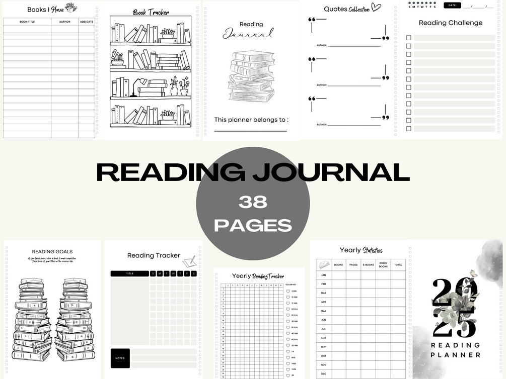 Reading journal, planner journal, journal de lecture, agenda de lecture ...