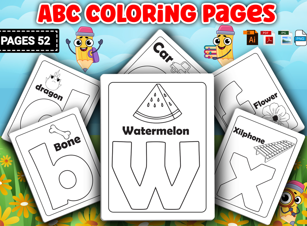 ABC Alphabet Coloring Pages for Kids
