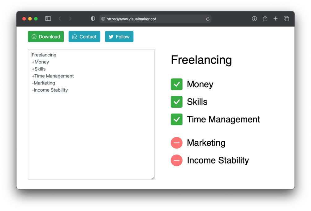 Pros & Cons Visual Template