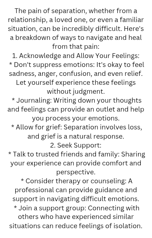Ways get rid of the pain of separation