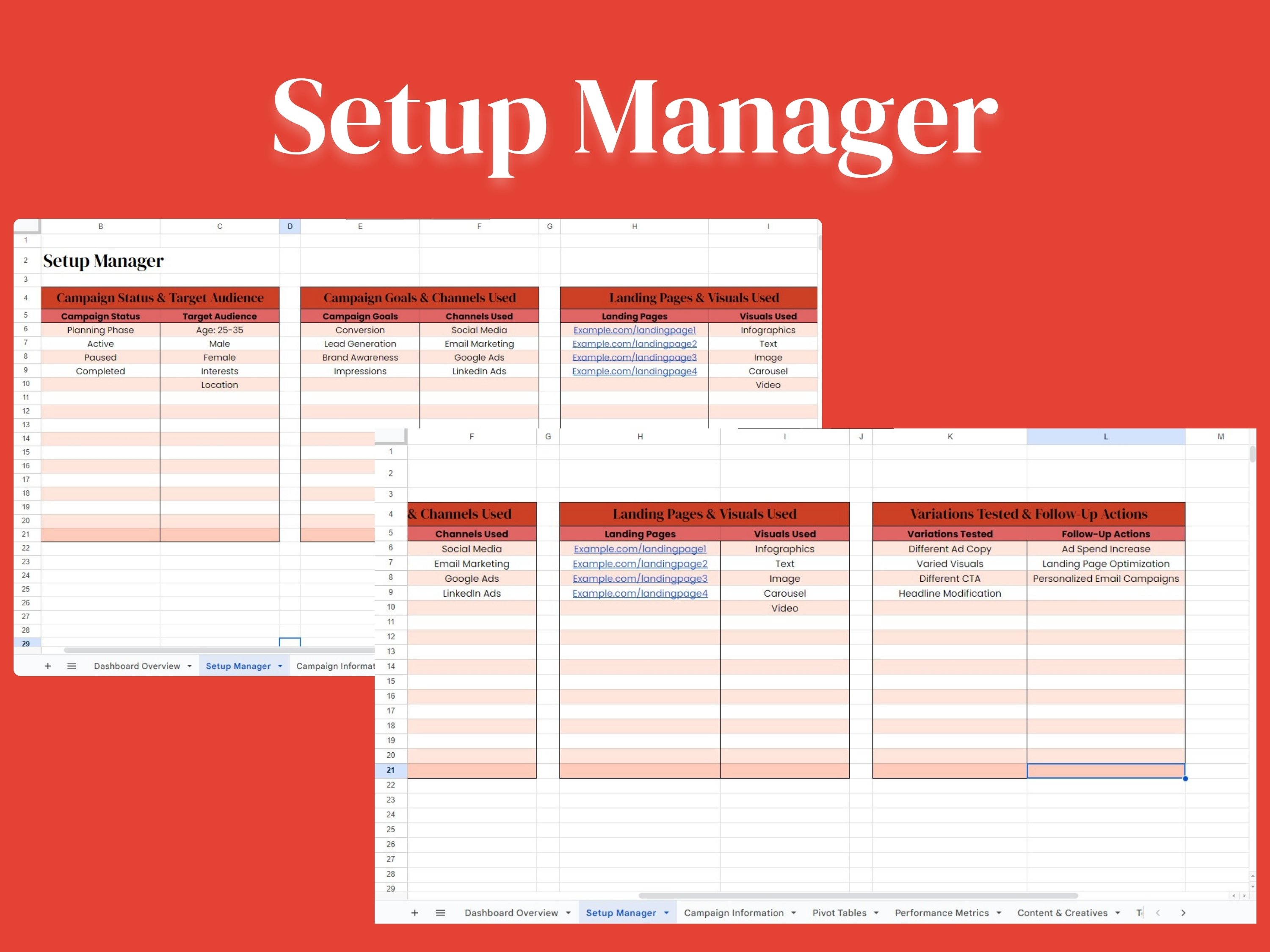 Marketing Campaign Tracker | Digital Marketing Template | Advertising Tracker | Ads Tracker ...