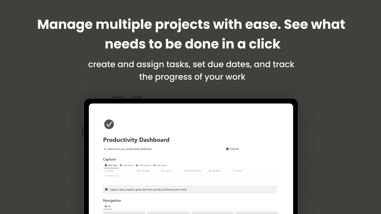 Notion Productivity Dashboard