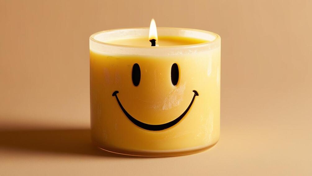 Smiley face candle