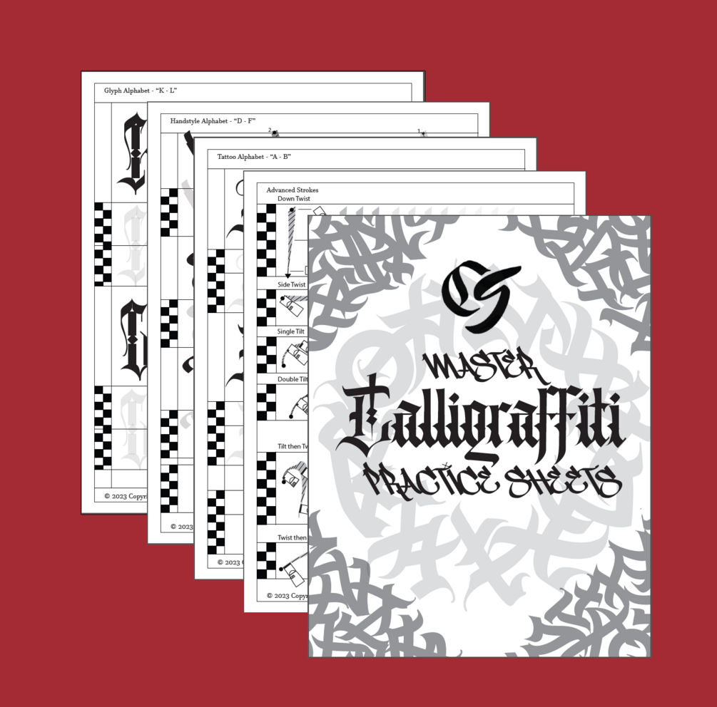 Master Calligraffiti Practice Sheets - 4 Modern Blackletter Scripts to ...