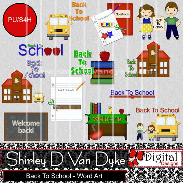 Back To School - Word Art