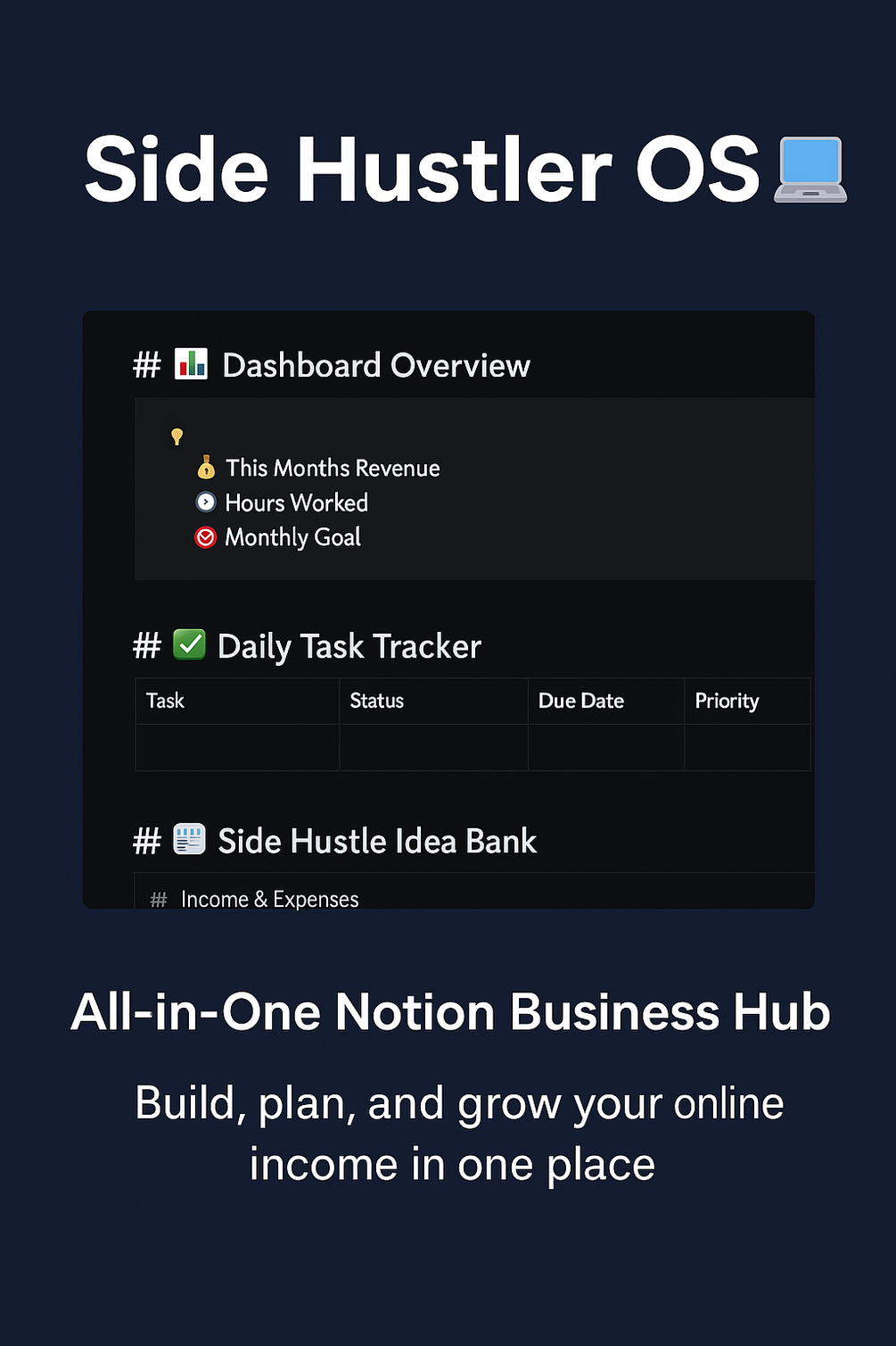 Side Hustler OS – Notion Template